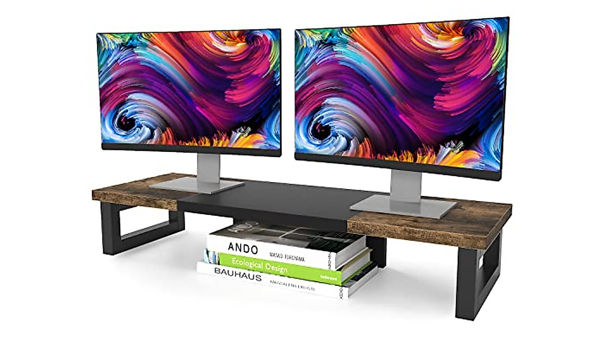 WESTREE Dual Monitor Stand - Sturdy Riser for 2 Monitors