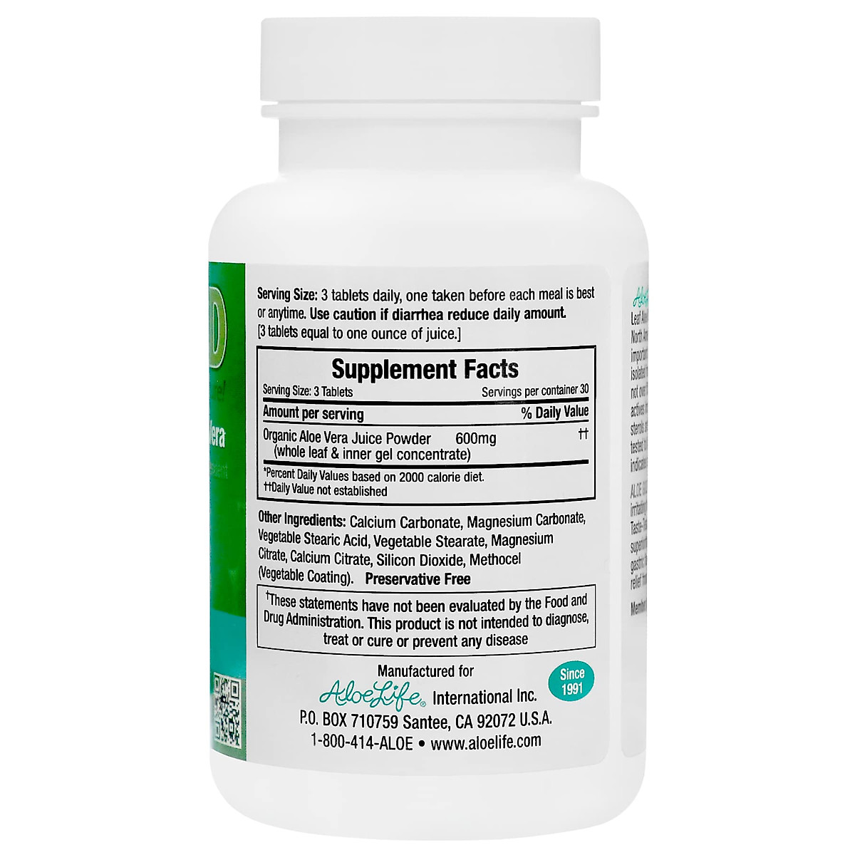 Aloe Life - Aloe Gold Tablets, Immune Support & Healthy Herbal Bitters, Supports Proper Digestion, Promotes Energy & Body Wellness, Certified Organically Grown Whole Leaf Aloe Vera Leaves (90 Tablets)