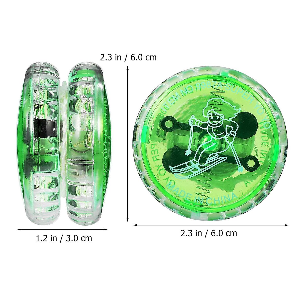 Toyvian Glow in the Dark Light Up Yo-Yo Set for Kids - 6 Pcs LED Light Up Yo Yo Ball Bulk, Flashing Plastic Entertaining Responsive Ball for Beginner Kids Birthday Party Goodie Bag Fillers