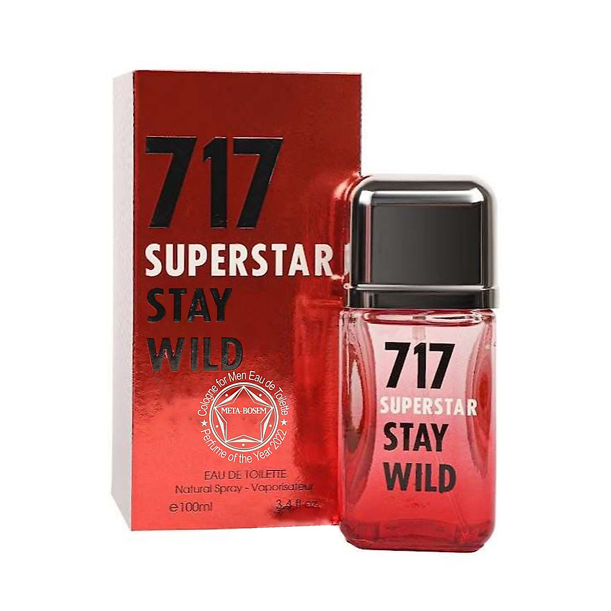 META-BOSEM 717 Super Star Stay Wild, Men's Cologne Eau de Toilette Natural Spray - Masculine Scent - Fruity Woody - Great Holiday Gift - for All Day Use - a Classic Bottle, 3.4 Fluid Ounce/100Ml