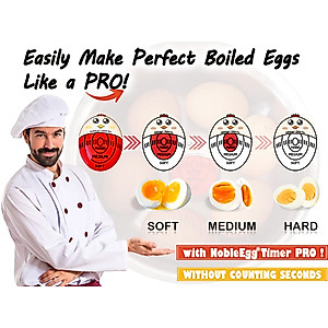 NobleEgg Egg Timer Pro | Soft Hard Boiled Egg Timer That Changes Color When Done | No BPA, Certified