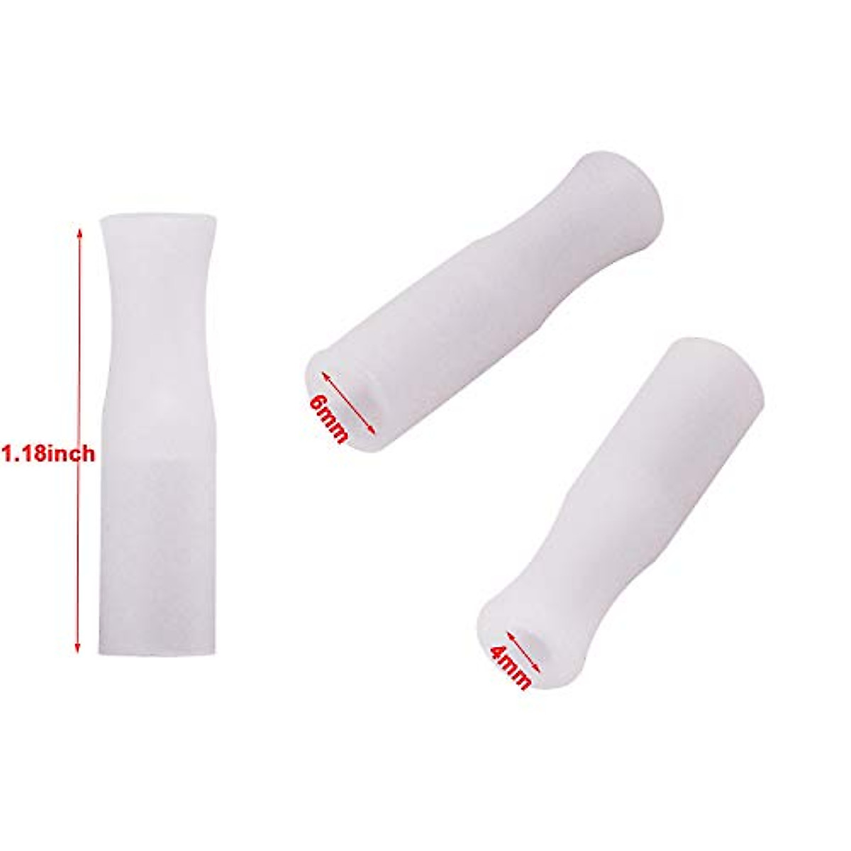 Mini Skater 16Pcs Silicone Straws Tips Food Grade Reusable Anti-Scald/Cold Straws Cover Fit for 1/4 Inch Wide(6mm Out diameter) Stainless Steel Straws (White)