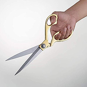 ZJMZZM 8.5 '' Gold Stainless Steel Sharp Tailor Scissors Professional Household Scissors Craft Scissors Fabric Scissors Heavy Duty Cutting Sewing, Crafts, Home Kitchen Office