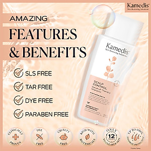 KAMEDIS Anti-Dandruff Therapy Shampoo. For Dry, Itchy, Flaky, Sensitive Scalp and Seborrheic Dermatitis. Contains 1% Zinc Pyrithione and Salicylic Acid. Hair & Head Treatment. 13.4 Fl Oz. (2pk)