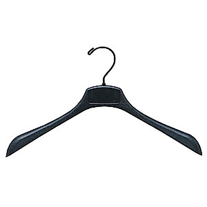 NAHANCO NHC18 Plastic Coat Hangers, Contour, 18", Black (Pack of 100)