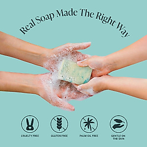 The Bubble Factory Lavender Collection - Handmade in the USA, Palm Oil Free, All Natural Bar Soap, 3 Bar Variety Pack, Lavender Lemongrass, Lavender Oatmeal, Lavender Rosemary