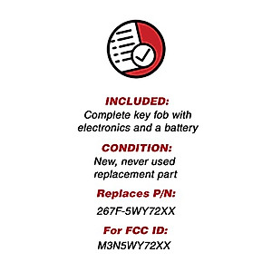 KeylessOption Keyless Entry Remote Control Car Key Fob Ignition Key Replacement for M3N5WY72XX (Pack of 2)