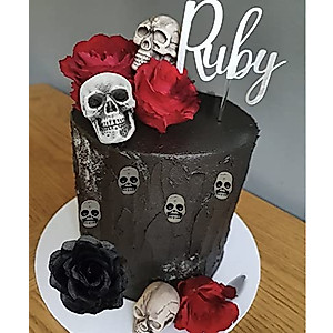 Gothic Rose Skull Cake Topper Till Death Do Us Part Cake Topper Gothic Wedding Party Decoration Halloween Skeleton Day Of The Death Black Rose Cake Decoration