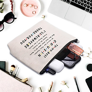 CEASQVAA Gifts for Cousin Funny Makeup Bag Cousin Gifts For Women Friend Travel Makeup Pouch