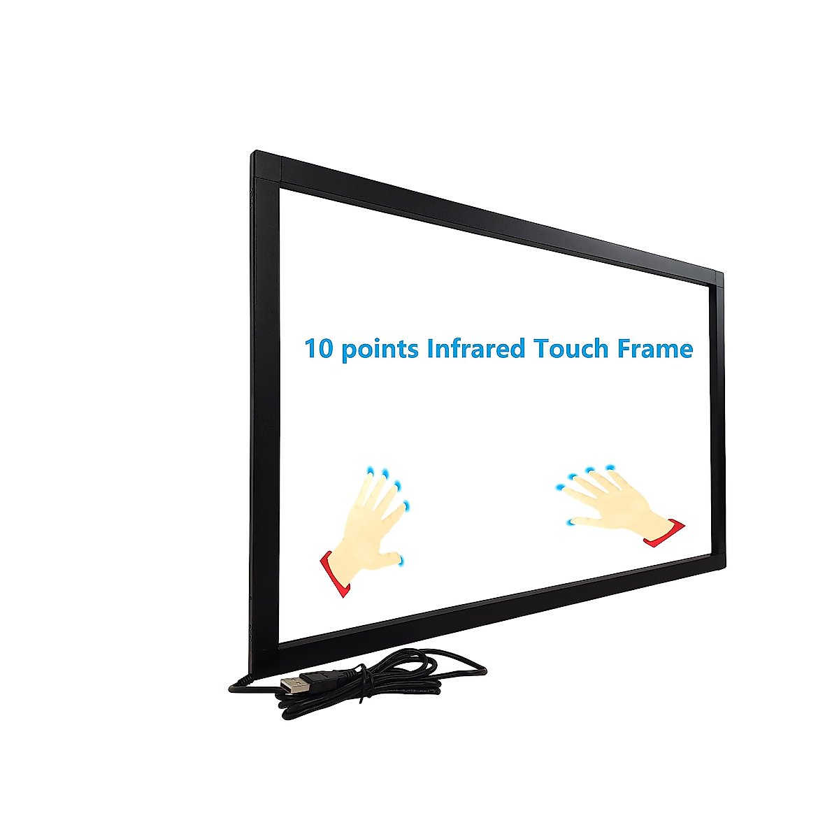 DeYoWo 55 Inch 10 Points Interactive Infrared IR Touch Screen Overlay Frame Free Driver, Design for Touch TV, Touch Monitor, Interactive White Board, Touch Kiosks and Digital Signage
