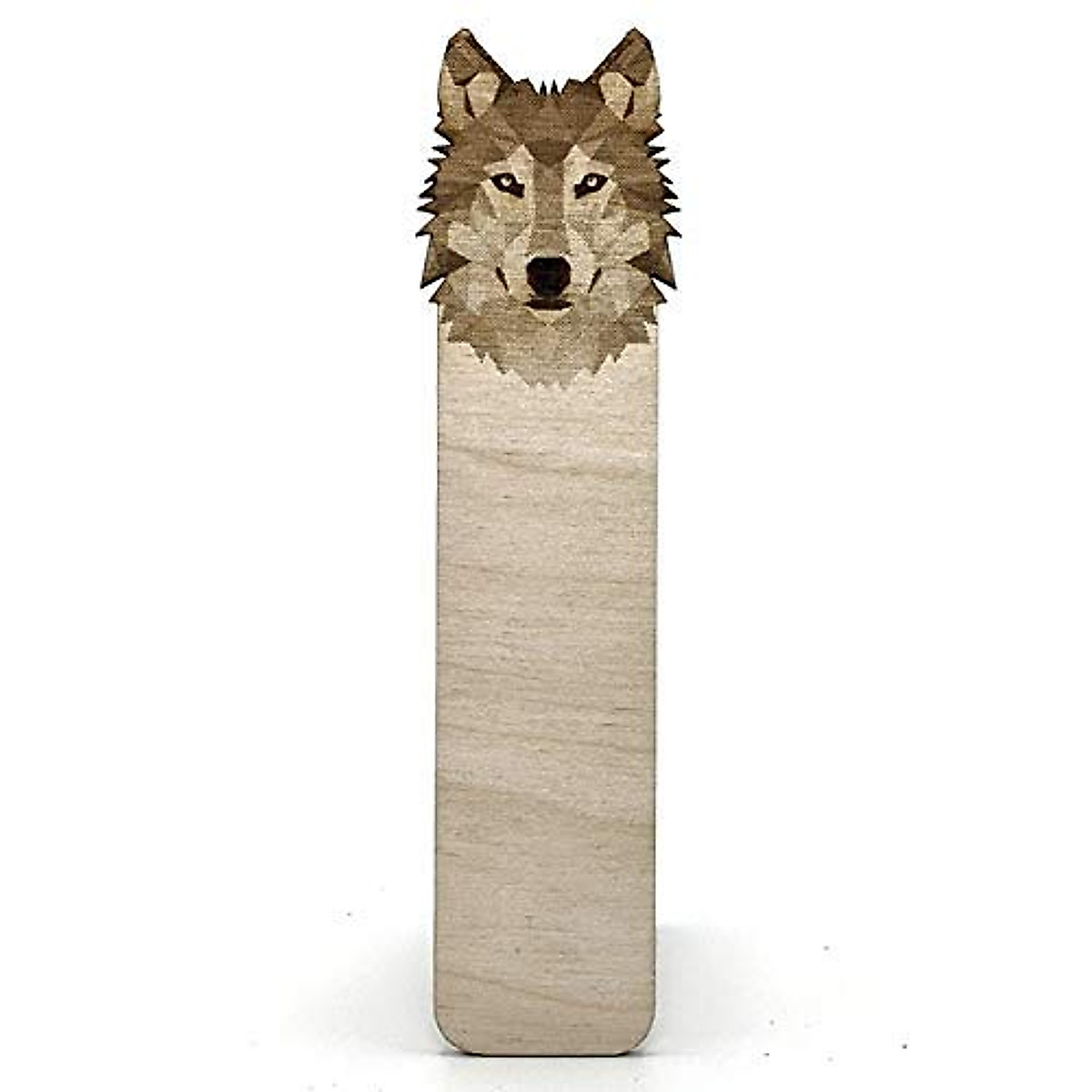 WOLF Engraved Wood Bookmark | Baltic Birch Wooden Geometric Animal Creature Book Mark | Great Gift Idea!