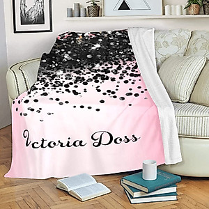 Yeshop Personalized Baby Blanket Pink Leopard Print Custom Nursery Swaddling Blankets 30x40 Inches for Baby Boy Girl with Name for Baby Shower Birthday