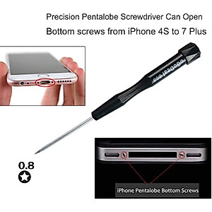 oGoDeal P2 P5 P6 Pentalobe Screwdriver, 5-Point Star, 0.8 mm, 1.2 mm and 1.5 mm, T5 Trox, Screwdriver for Apple, iPhone, Macbook Pro & Air and Retina and Repair Tool