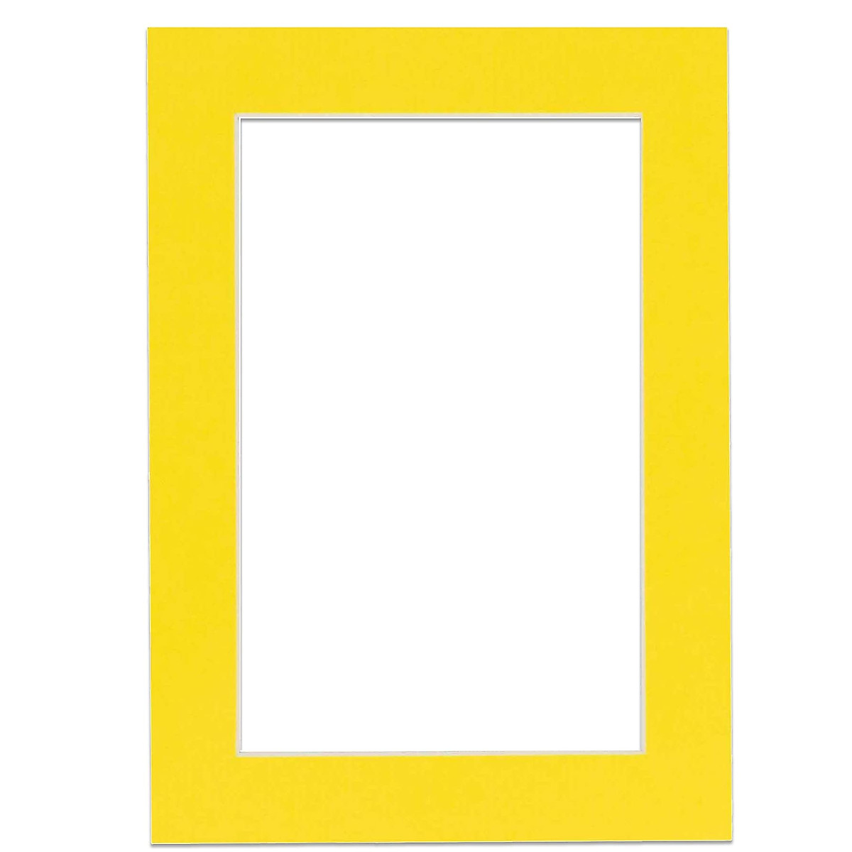 12x18 Mat Bevel Cut for 11x17 Photos - Acid Free Yellow Precut Matboard with Backing Board and Crystal Clear, Self Seal Photo Mat Bag - for Pictures, Photos, Framing - 4-ply Thickness