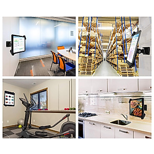 WeSTRUGGLE Tablet Wall Mount Holder with Lock and Key, Rotate Design Arbitrary Adjustment,Multi Angle,Bracket for Most 8 to 10.4 Inch,and for iPad Air &10.2,10.9,Pro 11 Galaxy tab,and More (Black)