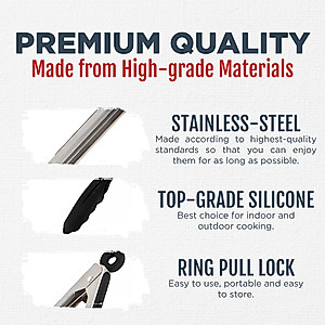 Silicone Kitchen Tongs for Cooking with Silicone Tips, Heat Resistant Tongs for Serving Food, 7-Inch, 9-Inch, 12-Inch Locking Silicone Tongs, Set of 3 Salad Tongs, Black Kitchen Utensils