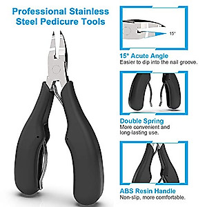 Upgraded Ingrown Toenail Tools 9pcs, TENBOK Professional Podiatrist Toenail Clippers for Thick, Ingrown & Side Nails for Men & Seniors, Surgery Grade Ingrown Toenail Treatment Pedicure Tool