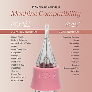 Tina Davies PIXL, 1RLLT for Eyebrows, Lips, Eyelids, and Areolas .25mm 1RL LT, Pack of 10