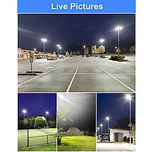 KUKUPPO 480 Volt 400W LED Parking Lot Light 60,000LM, Industrial Grade LED Shoebox Parking Pole Mount Light 5000K IP65 Waterproof Outdoor Commercial Area Lighting with Slip Fitter 277-480VAC
