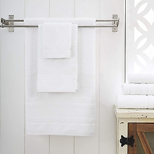 Qute Home 4-Piece Washcloths Towels Set, 100% Turkish Cotton Premium Quality Towels for Bathroom, Quick Dry Soft and Absorbent Turkish Towel, Set includes 4 Wash Cloths (White)