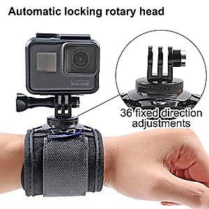 SKEZN 360 Degree Rotating Arm Mount Strap Wrist Strap Mount Compatible with go pro Hero 98765 Black,Wrist Strap Band Holder Cycling Mount for DJI Osmo Action,Xiaomi Yi and More