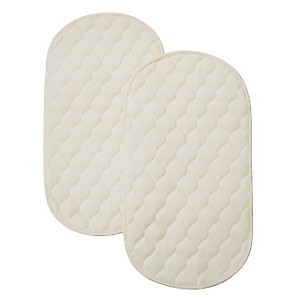 TL Care Waterproof Quilted Playard Changing Table Pads Burp Cloth Made with Organic Cotton 2-Count Natural Color