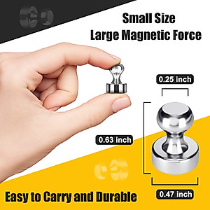 16Pcs Fridge Magnets Refrigerator Magnets, Strong Metal Magnets for Whiteboard, Magnets Fridge, Magnets for Kitchen, Office, School, Adults, Brushed Nickel