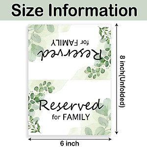 Reserved Signs for Wedding Reception Greenery Reserved Table Cards Tented Table Place Setting Cards Engagement Party,Rehearsal Dinner,Anniversary Party or Any Events 10 Pack (Color2)