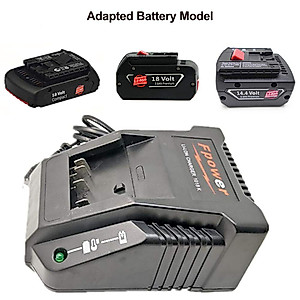 BC660 Li-ion Charger for Bosch SKC181-02 BC1880 BC630 BAT609G BAT618 2607336236 Electrical Drill 14.4V- 18V 1018K Replacement Battery (US Plug)