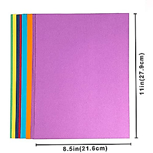 Colored Cardstock - 8.5 x 11 inch / 70 Sheets / 7 Colors Paper 65Ib 180g UAP01