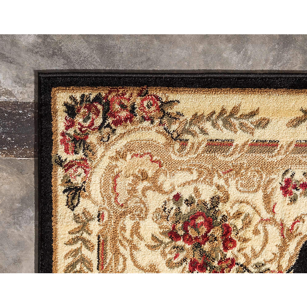 Unique Loom Versailles Collection Traditional Classic Medallion Motif Area Rug (9' 0 x 12' 0 Rectangular, Black/ Ivory)