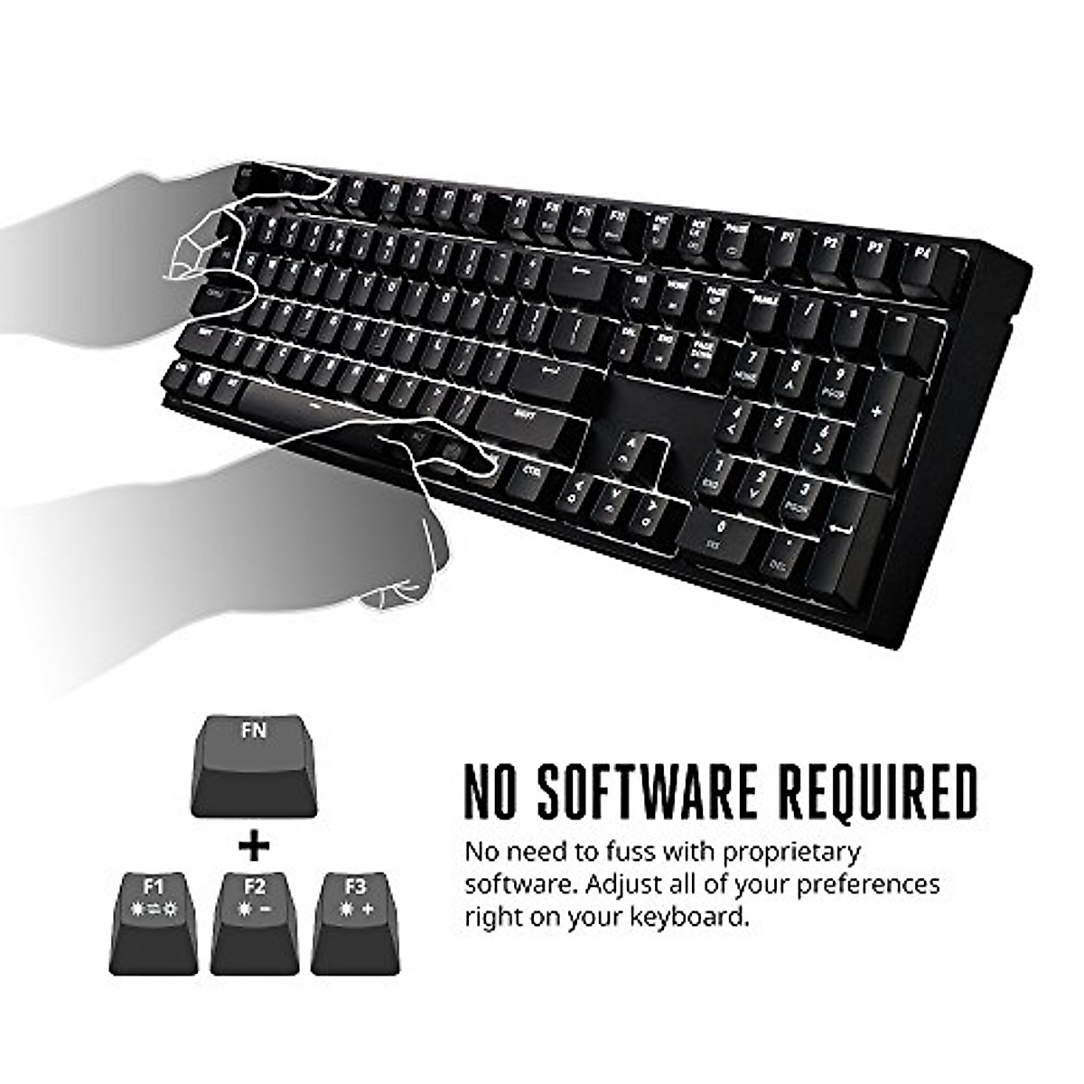 Cooler Master MasterKeys Pro L White LED Mechanical Gaming Keyboard, Cherry MX Brown, Full Size (Large)