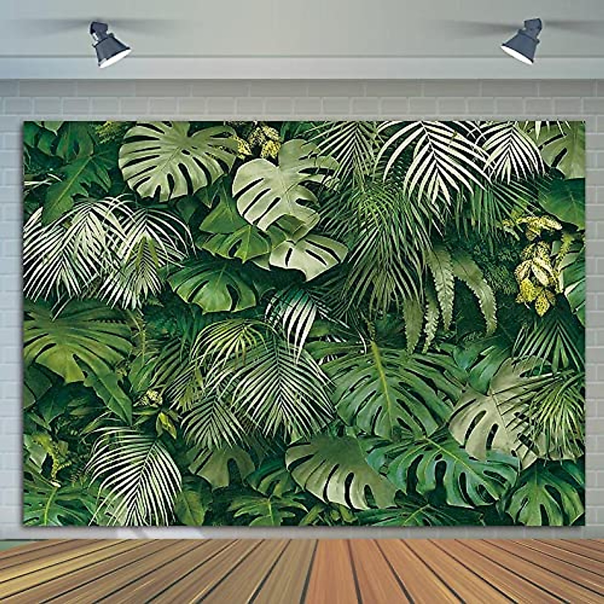 Green Tropical Palm Leaves Picture Photography Backdrop Vinyl 7x5ft Jungle Safari Plants Photo Background for Hawaiian Luau Party Decor Banner Birthday Baby Shower Supplies