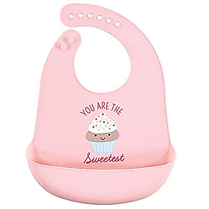 Hudson Baby Unisex Baby Silicone Bibs, Sweetest Cupcake, One Size