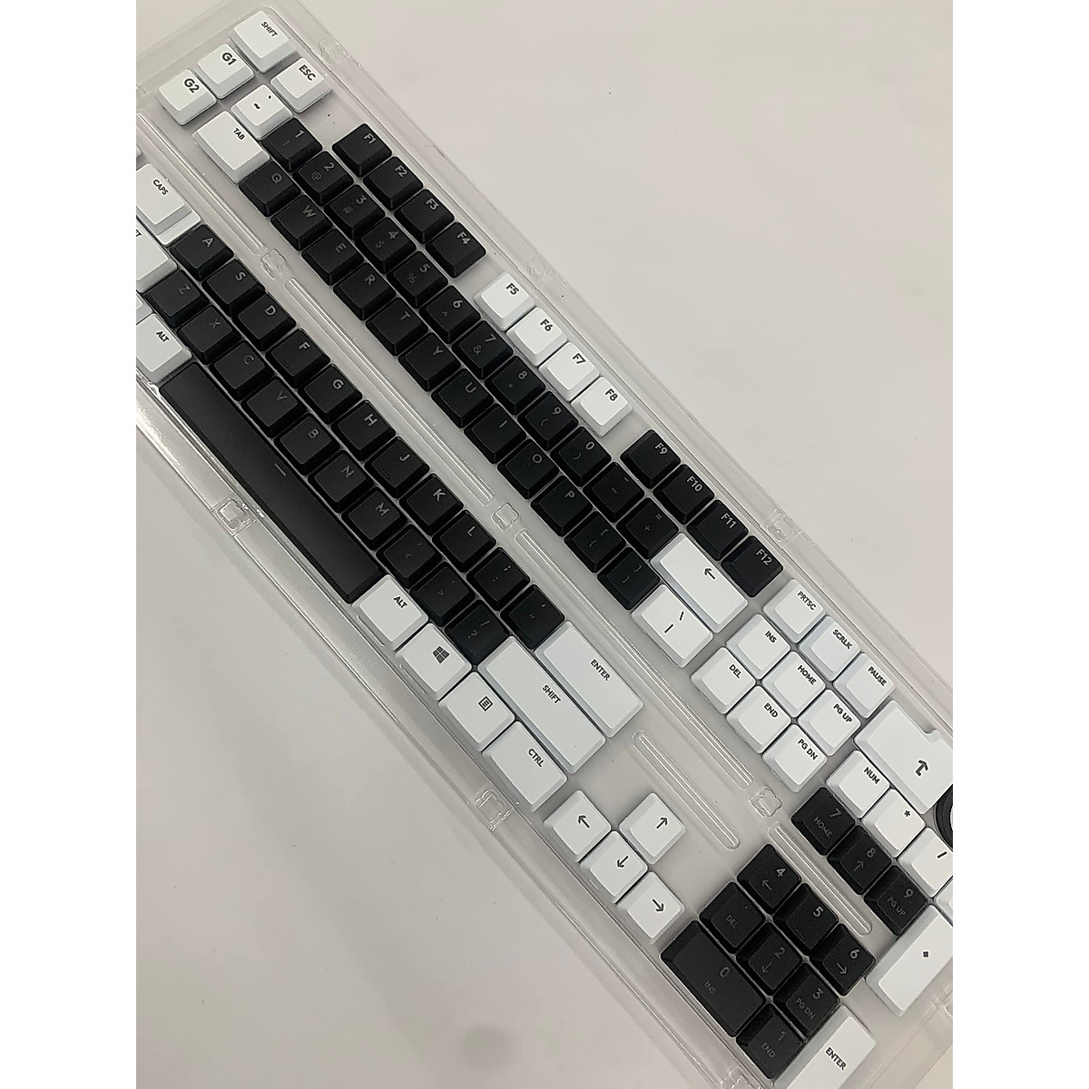Suitable Logitech G915TKL G915 G815 Keyboard keycaps, 111 Keys. Replacement Keycaps Mechanical Gaming Keyboard… (White and Black Set)