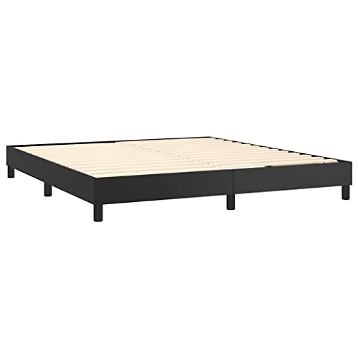 Youuihom Queen Beds Frame, Queen Bed Frame Platform, Bed Frame Furniture, Box Spring Bed for Bedroom, Hotel, Apartment, with Mattress Black 72"x83.9" California King Faux Leather