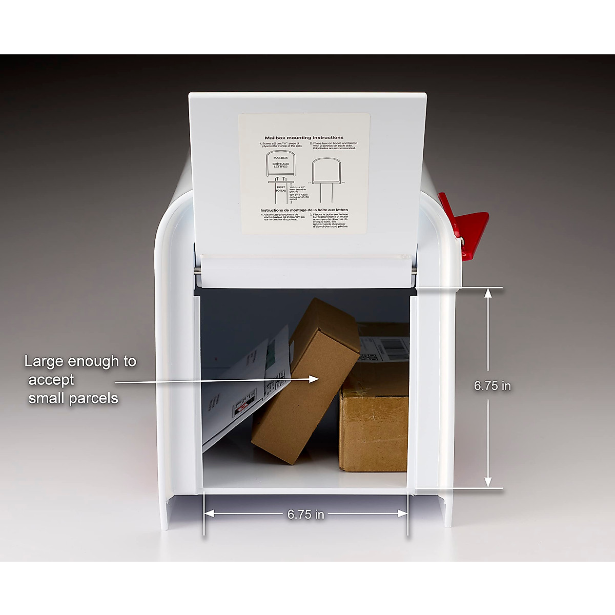 Mailbox Extra Large Mailbox - Extra Large Mailboxes for Outside with Stainless Steel Hinges - Mailbox Extra Large Capacity, Ultra-Durable Mailbox, Vandalproof Thick Puck Board Plastic (White)