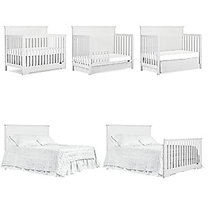 Dream On Me Morgan 5 in 1 Convertible Crib in White