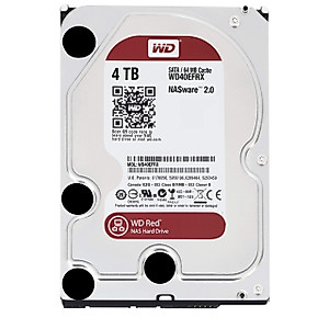 WD Red 4TB NAS Hard Disk Drive - 5400 RPM Class SATA 6 Gb/s 64MB Cache 3.5 Inch - WD40EFRX (Renewed)