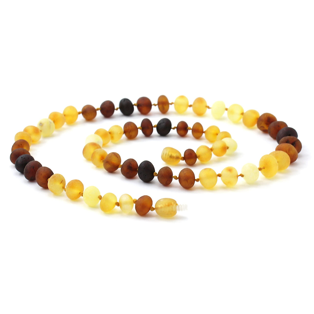 TipTopEco Baltic Amber Adult Necklace (Women and Men) - 17.7 Inches Long - Raw Unpolished Beads (Rainbow, 17.7)