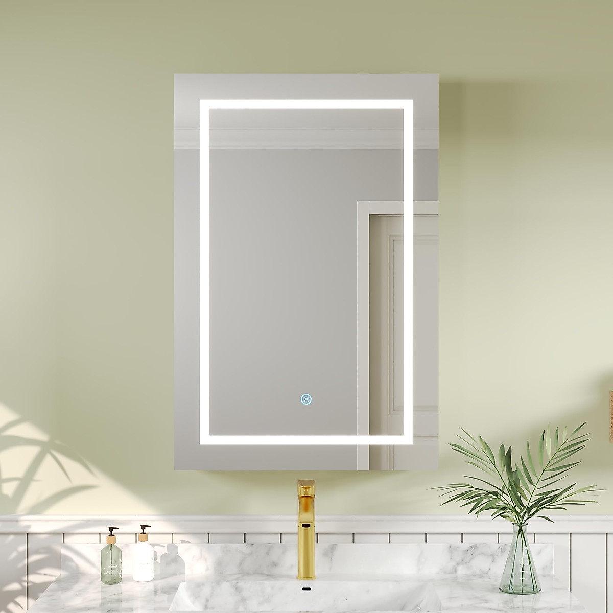 Deer Valley 24" W x 36" H Lighted Medicine Cabinet with Mirror, Led Medicine Cabinet for Bathroom with Defogger & 3-Color, Wall Mounted Mirrored Medicine Cabinets with Lights DV-1VM0187