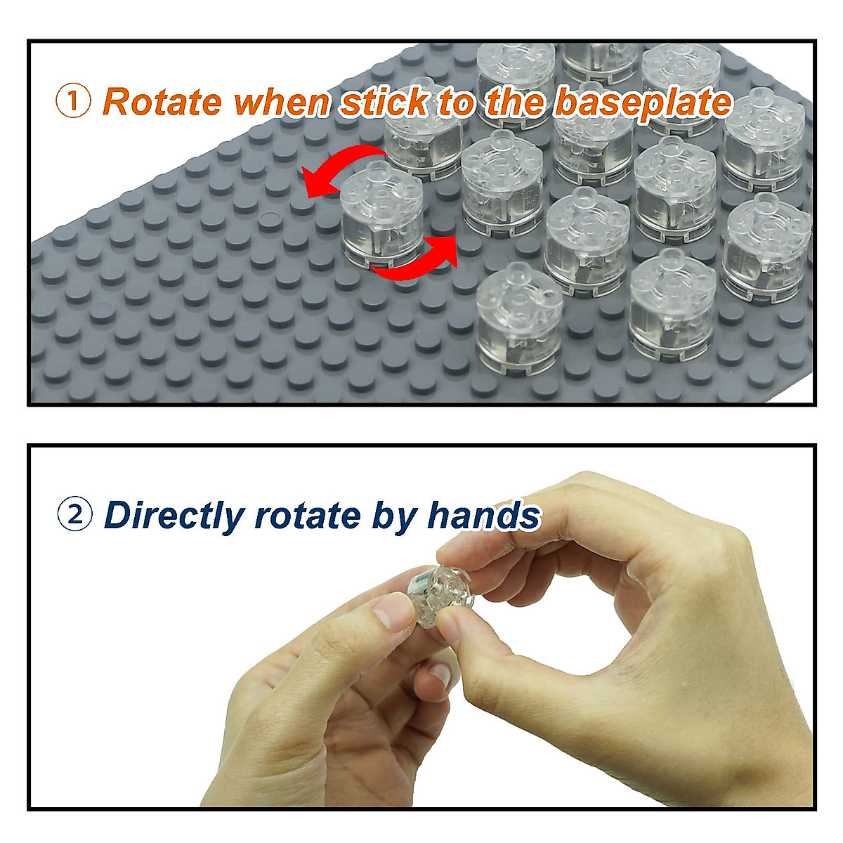 Light Up Bricks Accessories Kits, 2x2 Classic Transparent LED Light Brick Pack, 14 Pieces Parts Building Blocks Set Toys