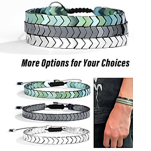 THEMEROL Easter Basket Stuffers for Teens Boys Gifts Ideas Bracelets Men Egg Fillers Teenage Him Hematite 10 12 16 18 Years Old 18th Birthday Son Grandson Graduation Christmas Day Stocking Valentines