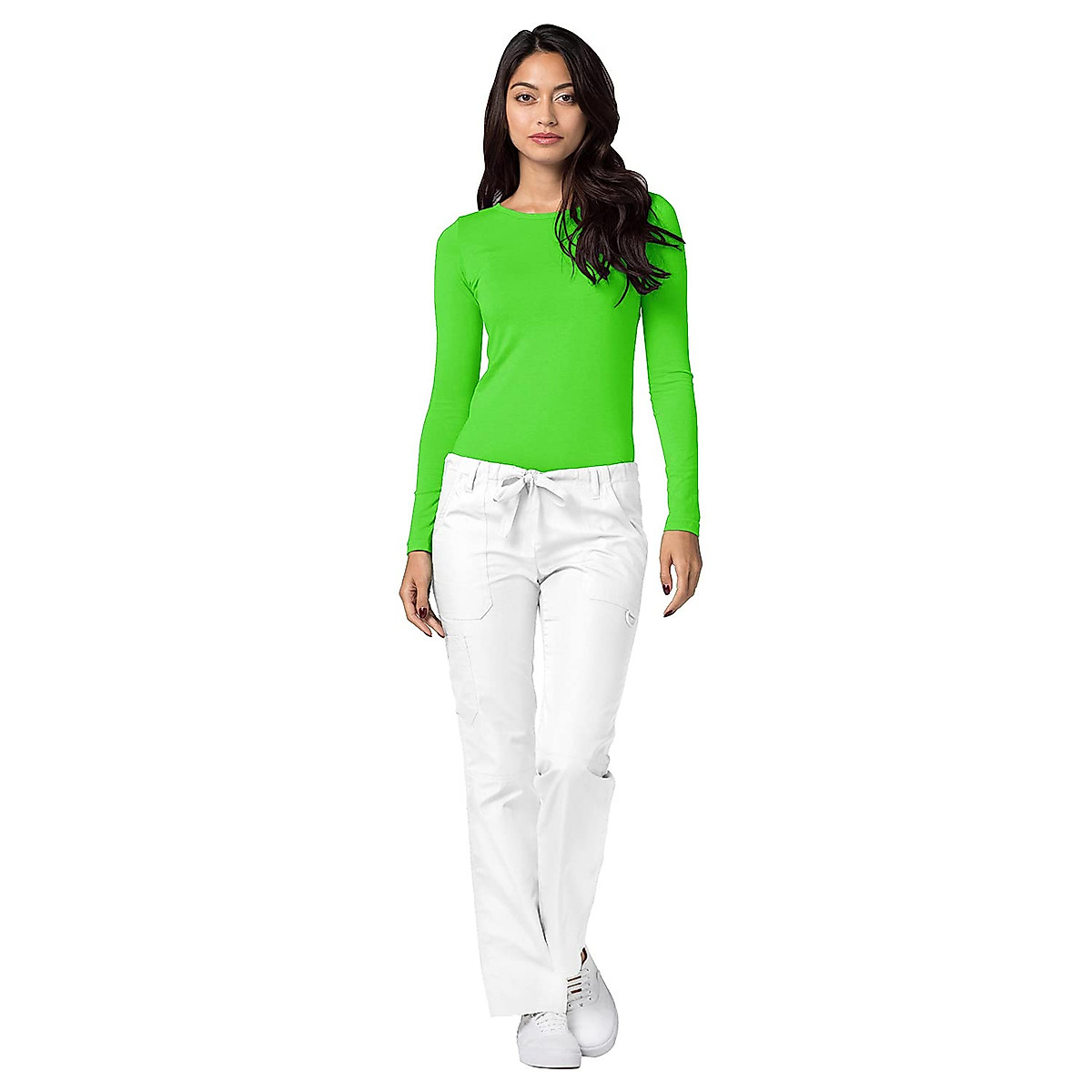 Adar Uniforms Underscrubs for Women - Long Sleeve Comfort Tee - 2900 - Neon Lime Green - L