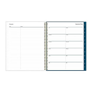 Blue Sky 2023-2024 Academic Year Weekly and Monthly Planner, 8.5" x 11", Frosted Flexible Cover, Wirebound, Bakah Blue (131951-A24)