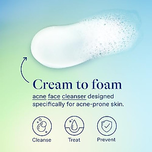 Differin Acne Face Wash with 10% Benzoyl Peroxide, Maximum Strength OTC Acne Foaming Cleanser, Fast Acting Acne Treatment for Face and Body, 5 oz.