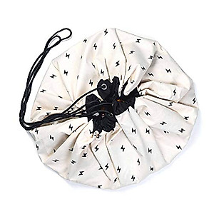 Play & Go Drawstring Play Mat Storage Bag for Children - Kids Toy Storage Organizer - Drawstring Toy Bag - Large 55" Play Mat for Toddlers Toys and Bag for Storage - Roadmap