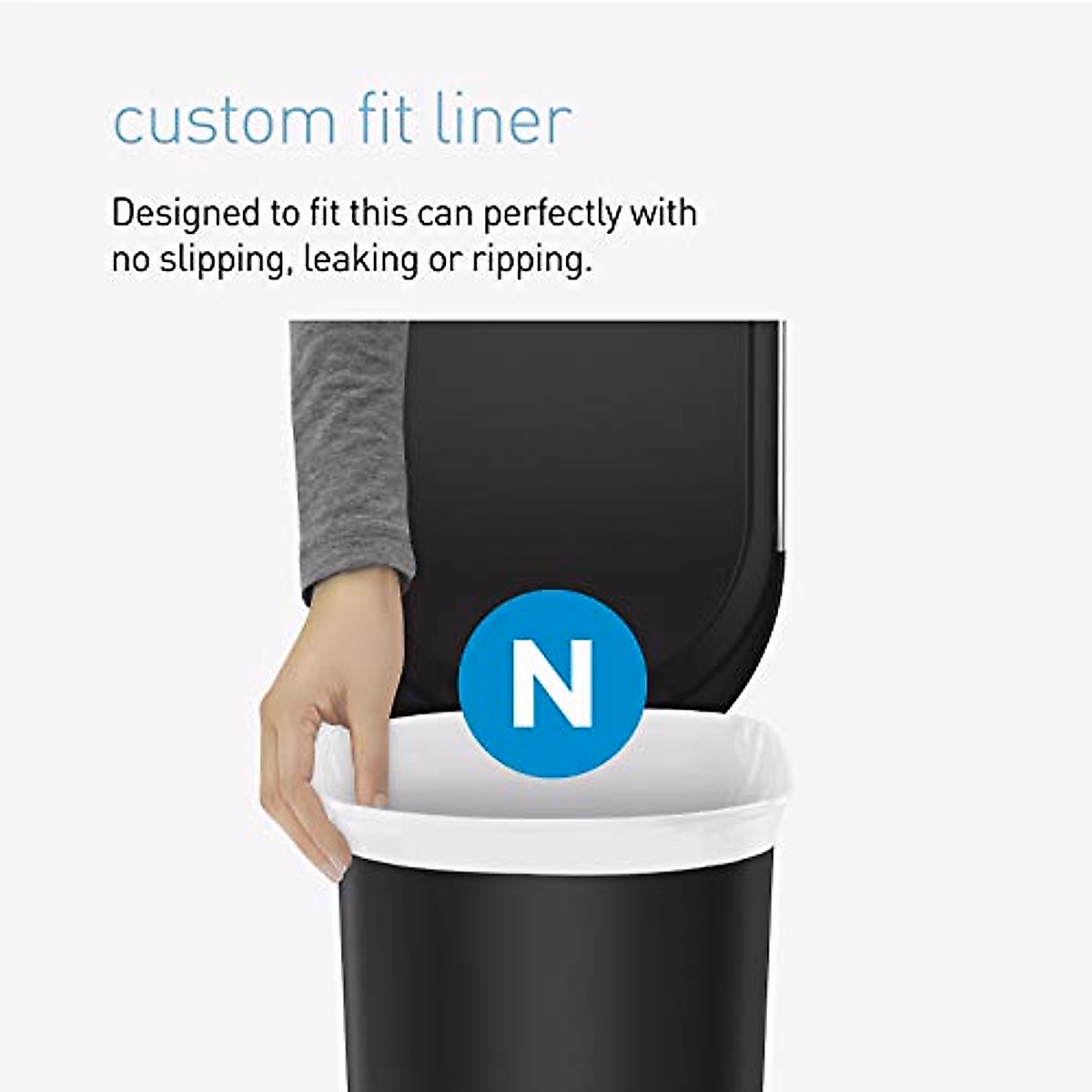 simplehuman 40 Liter / 10.6 Gallon Slim Kitchen Step Trash Can with Liner Rim, Black Plastic