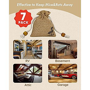 SEEKBIT Rodent Repellent, Peppermint Oil Repels Mice and Rats Squirrel and Other Rodents, Rat Repellent for Indoor Outdoor RV Home Closets Trucks Car Engines, Mouse Deterrent Keep Mice Out, 7 Pack