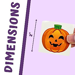 144 Pack Halloween Tattoos for Kids Temporary Pre-Cut Bulk Pack Halloween Themed Tattos Stickers for Face Body Non-Toxic 2" for Halloween Goodie Bag Fillers Classroom Prizes Party Favors by 4E's Novelty
